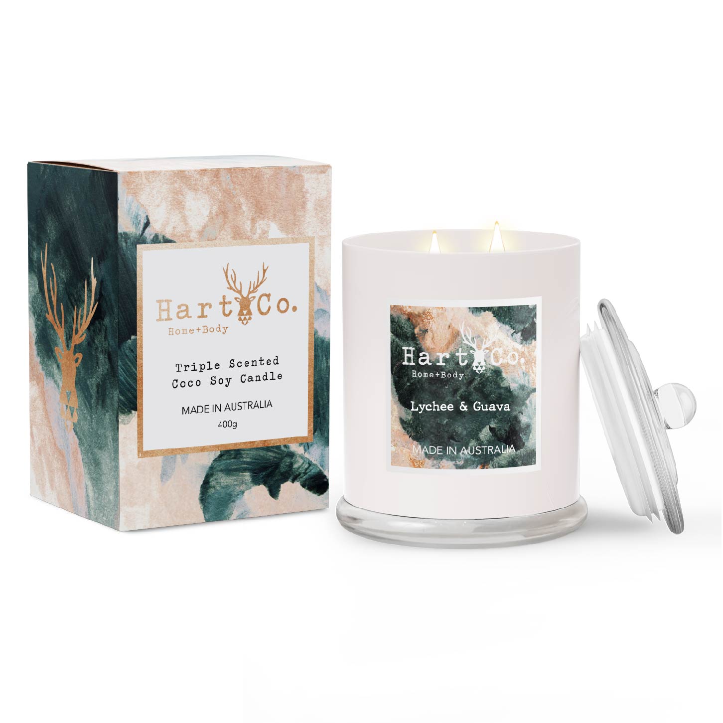 Lychee & Guava Large Scented Candle – HartCo. Home & Body