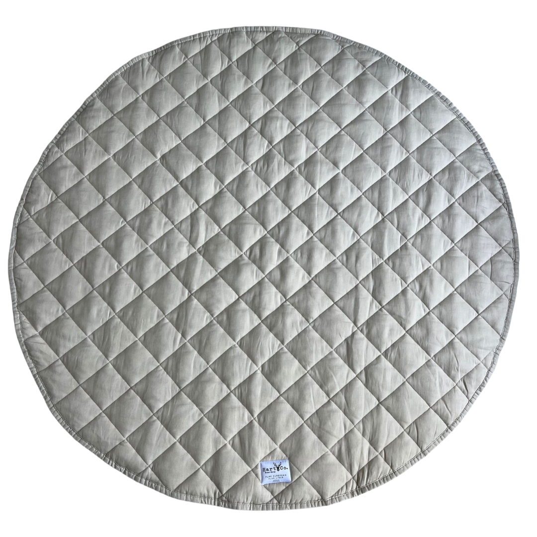 Quilted Linen Playmat | Stone – HartCo. Home & Body